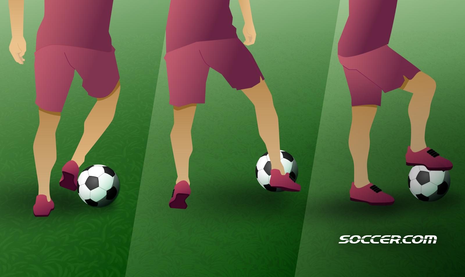 dribbling soccer player