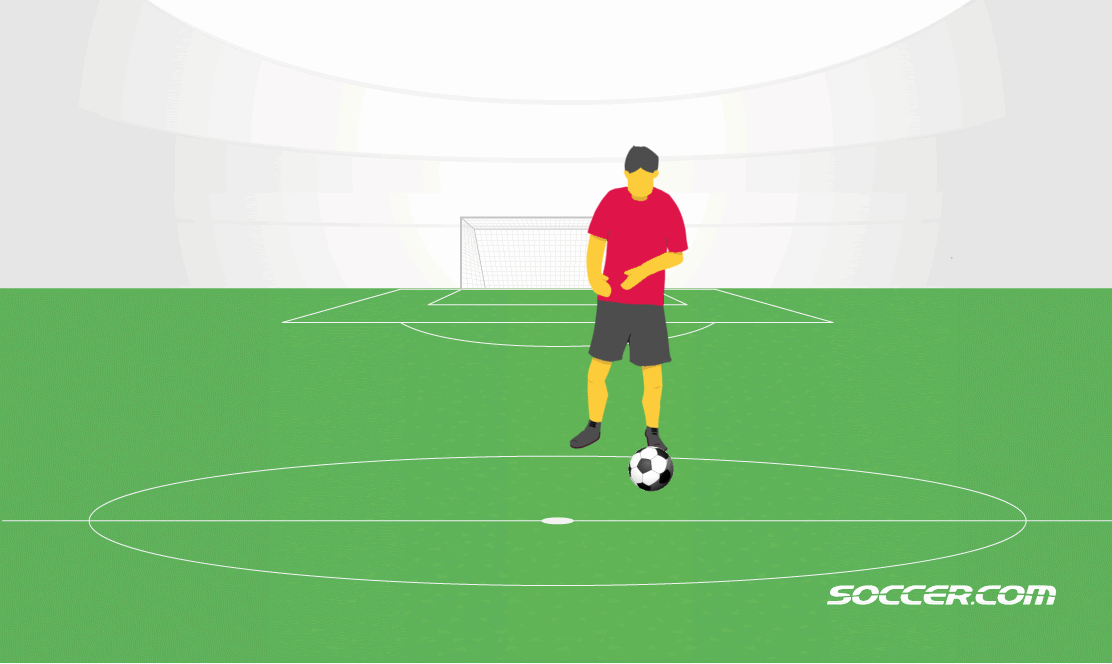 dribbling soccer player